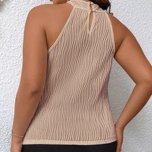Tops | Plus Textured Minimalist Halter Top | Poshmark